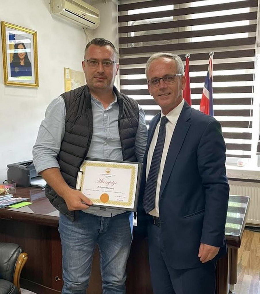 Mirënjohje dhe falënderime për z. Agron Qovanaj – UPZ